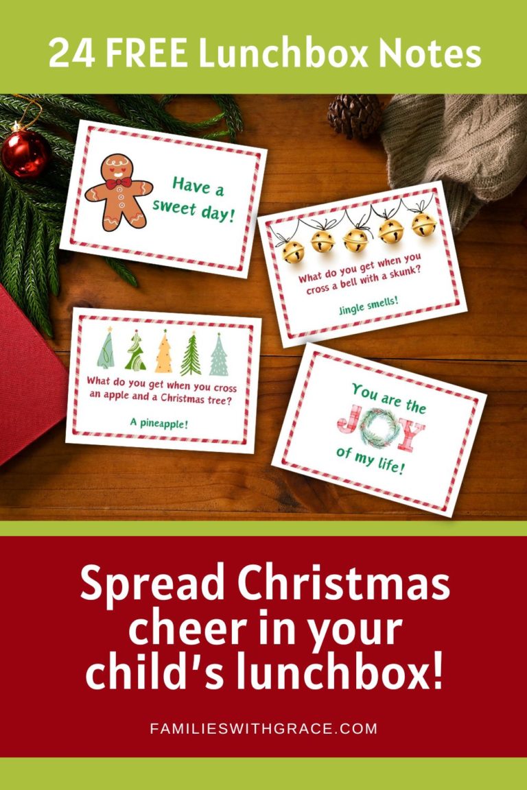 Free printable Christmas lunchbox notes and jokes - Families With Grace