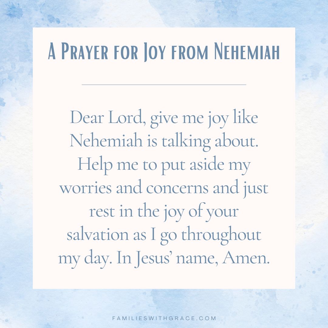 8 Prayers for joy for moms based on the Bible - Families With Grace