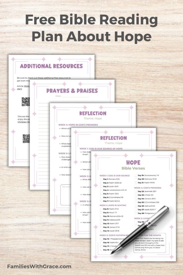 Bible verses about hope (with a free reading plan) - Families With Grace